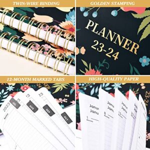 Planner 2023-2024 - July 2023 - June 2024, Academic Planner/Calendar 2023-2024, 2023-2024 Planner Weekly and Monthly with Printed Tabs, 8" x 10", Flexible Cover, Thick Paper, Perfect Daily Organizer - Floral