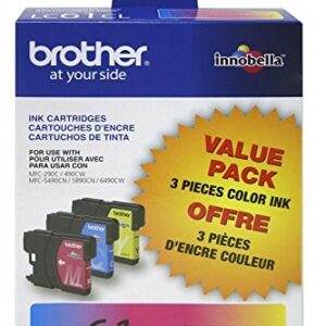 Brother LC61CL 3-Pack Ink Cartridge, 325 Page-Yield, Cyan Magenta Yellow