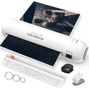 laminator, 9-inch thermal laminator machine a4 personal lamination with laminating sheets for teachers, 6 in 1 mini laminater for home school office use