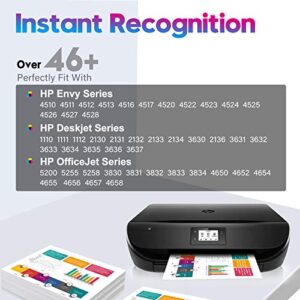 ONLYU Remanufactured Ink Cartridge Replacement for HP Ink 63 63XL 63 XL HP63 HP63XL for HP Envy 4520 4512 4516 OfficeJet 3830 4650 5255 5258 DeskJet 1112 2130 3630 Ink Printer (1 Black 1 Tri-Color)