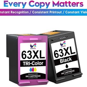 ONLYU Remanufactured Ink Cartridge Replacement for HP Ink 63 63XL 63 XL HP63 HP63XL for HP Envy 4520 4512 4516 OfficeJet 3830 4650 5255 5258 DeskJet 1112 2130 3630 Ink Printer (1 Black 1 Tri-Color)