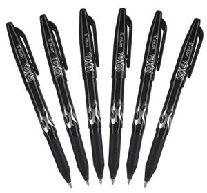 pilot frixion ball 0.7mm erasable gel pens, fine point, black ink, pack of 6