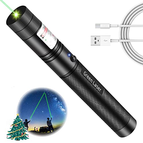 LUEIIN Green Laser Pointer, Long Range Laser Pointer 10000 Feet Visible Beam, Rechargeable Green Laser Pointer High Power for Presentations