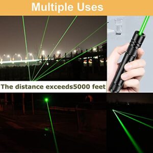 Long Range Green Laser Pointer, Green Laser Pointer High Power, Laser Pointer Powerful High Power Laser Pointer, USB Rechargeable Laser Pointer for Outdoor Hunting in Camping and Hiking