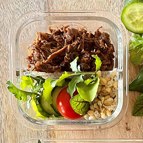 Portion Perfection Bariatric Food Containers / Meal Prep Containers/Lunchbox/Heat-proof Glass Portion Control Container 3pk, For Aiding Balanced Diet after Gastric Sleeve, Bypass| Bariatric Surgery Must Haves