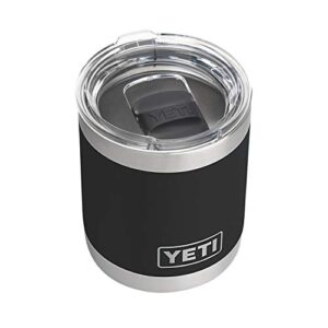 yeti rambler 10 oz lowball, vacuum insulated, stainless steel with magslider lid, black