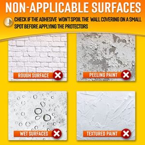 Wall Protector Sheets for Painted Wall. Clear Plastic Adhesive Film Stickers for Kitchen & Office from Oil Backsplash, Trash, Chair Back, Furniture, Scuff. Door Guards Shield Dog, Contact Paper