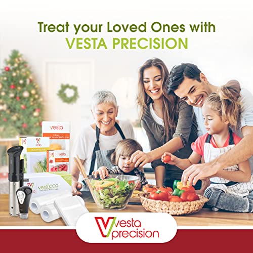 Vesta Vacuum Sealer Bags Rolls | 8"x50' 2 pack | ideal for Food Saver, Seal a Meal | BPA Free, Heavy Duty | Great for food vac storage or sous vide