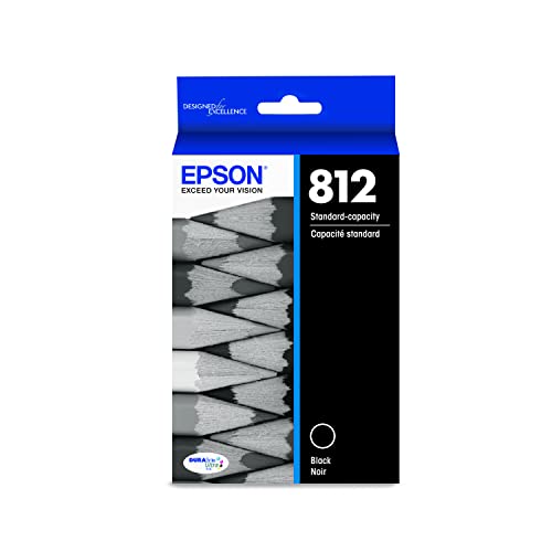 Epson T812 DURABrite Ultra Ink Standard Capacity Black Cartridge (T812120-S) for Select Workforce Pro Printers