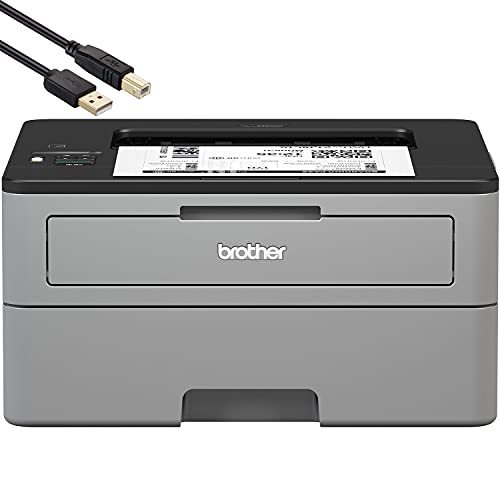 Brother Compact HL L235 Series Print Only Wireless Monochrome Laser Printer for Business Office, Auto Two-Sided Printing, 250-sheet Capacity, Amazon Dash Replenishment Ready, BROAGE USB Printer Cable