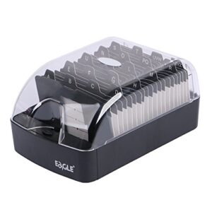 eagle business card holder case box plastic push-button storage up to 350 cards