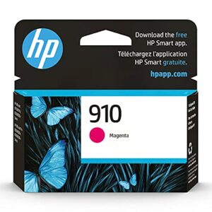 hp 910 magenta ink cartridge | works with hp officejet 8010, 8020 series, hp officejet pro 8020, 8030 series | eligible for instant ink | 3yl59an