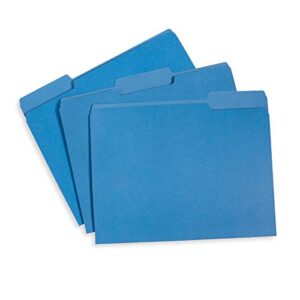 file folder, 1/3 cut tab, letter size, blue, great for organizing and easy file storage, 100 per box