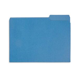 File Folder, 1/3 Cut Tab, Letter Size, Blue, Great for Organizing and Easy File Storage, 100 Per Box