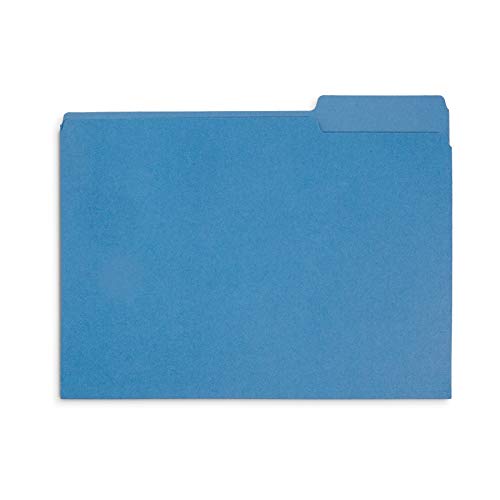 File Folder, 1/3 Cut Tab, Letter Size, Blue, Great for Organizing and Easy File Storage, 100 Per Box