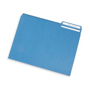 File Folder, 1/3 Cut Tab, Letter Size, Blue, Great for Organizing and Easy File Storage, 100 Per Box