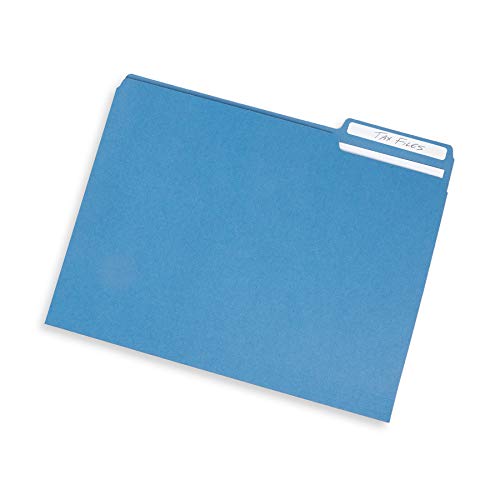 File Folder, 1/3 Cut Tab, Letter Size, Blue, Great for Organizing and Easy File Storage, 100 Per Box