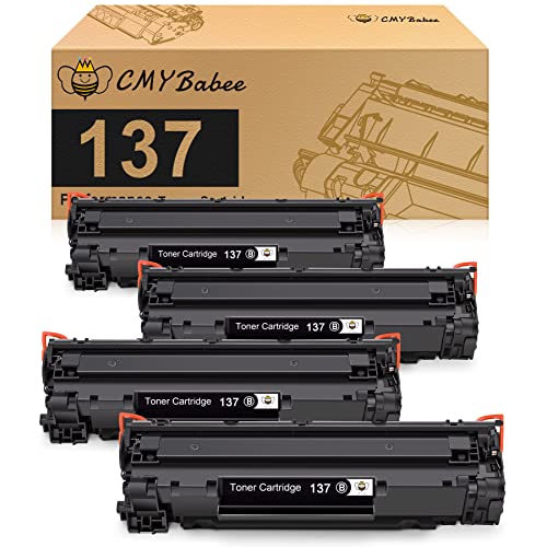 CMYBabee Compatible for Canon 137 Black Toner Cartridge Replacement for CRG137 MF236n D570 LBP151dw MF247dw MF249dw MF232w MF242dw MF244dw MF216n MF227dw MF212w ImageClass Printer Ink (Black, 4-Pack)