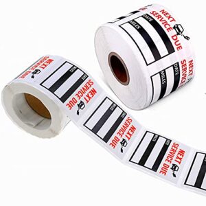 oil change stickers 300 pcs 2×2″ service black stickers, next service due reminder sticker roll, removable vinyl stickers in roll- peel & write and stick with no residue car sticker (black 300pcs)