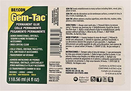 Beacon Gem-Tac Permanent Adhesive, 4-Ounce - 2 Pack