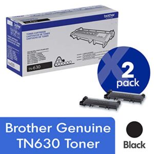 brother genuine tn630 2-pack standard yield black toner cartridge with approximately 1,200 page yield/cartridge