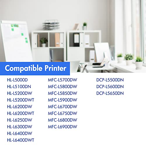 TN820 TN850 Toner Cartridge Black: Compatible Toner Cartridge Replacement for Brother TN-850 TN-820 TN 820 for MFC-L5900DW HL-L6200DW MFC-L5700DW MFC L5900DW HL-L5100DN MFC-L5850DW Printer (2-Pack)