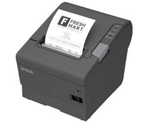 epson tm-t88v thermal receipt printer, usb and serial interfaces, auto-cutter. includes power supply. color: dark gray. (interface cables not included) (1