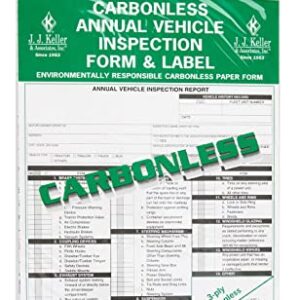 Annual Vehicle Inspection Report (Shrinkwrapped Snap-Out Format, 3-Ply Carbonless, 8.5" x 11.75") with Label (2-Ply Vinyl with Mylar Laminate, 5" x 4") - 10-pk.