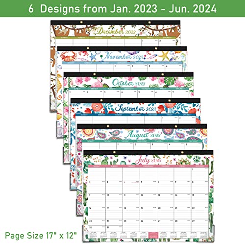 Desk Calendar 2023-2024 - Calendar 2023-2024 from January 2023 - June 2024,18 Months Monthly Desk Calendar, 17" x 12", Desk Pad, Large Ruled Blocks, To-do List & Notes, Best Desk Calendar for Organizing