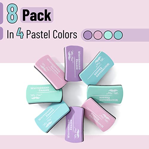 Mr. Pen- White Board Erasers, 8 Pack, Pastel Colors, Magnetic Dry Erase Erasers, Dry Erase Board Erasers, Magnetic Whiteboard Eraser, Dry Erasers for White Board, Magnetic Whiteboard Erasers