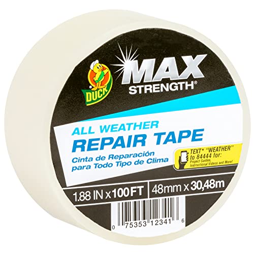 Duck Brand All Weather Indoor/Outdoor Repair Tape, Clear, 1.88-Inch x 100-Feet, Single Roll, 281230