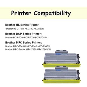 Compatible Toner Printer Cartridge Replacement for Brother TN360 TN-360 TN330 for Brother HL-2170W HL-2140 MFC-7840W MFC-7340 MFC-7345N DCP-7040 DCP-7030 DCP-7045N (Black, High Yield, 2-Pack)