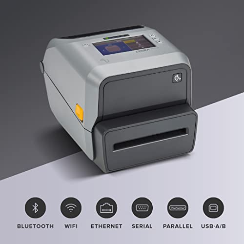 ZEBRA ZD621 Thermal Transfer Desktop Printer Color Touch LCD 203 dpi Print Width 4-inch USB Serial Ethernet 802.11ac with Cutter ZD6A142-321L01EZ