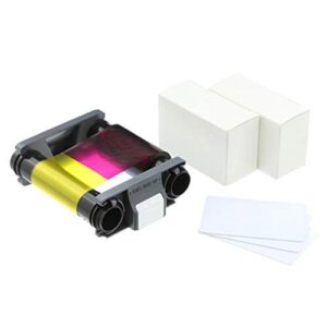 evolis badgy 100-200 color ribbon ymcko – cbgp0001c – 100 prints with bodno premium cr80 30 mil graphic quality pvc cards – qty 100