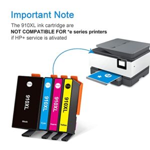 910XL 910 Ink Cartridges Combo Pack for HP 910XL 910 XL to Use with OfficeJet Pro 8025e 8035e 8028e OfficeJet 8035, 4 Pack