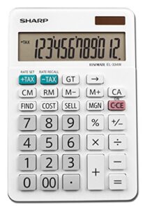 sharp el-334wb business calculator, white 4.0