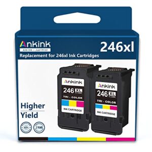 ankink 246xl ink cartridge for canon 246 cl-246 cl246 xl 246xl cl-244 244xl color to canon mx490 mx492 mg2522 ts3100 ts3122 ts3300 ts3322 ts3320 tr4500 tr4520 tr4522 mg2500 printer|245 245xl tri-color