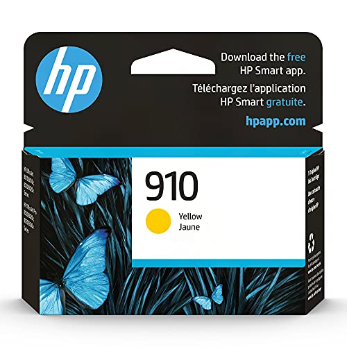 HP 910 Yellow Ink Cartridge | Works with HP OfficeJet 8010, 8020 Series, HP OfficeJet Pro 8020, 8030 Series | Eligible for Instant Ink | 3YL60AN