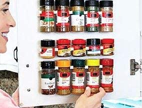 Crazy Chef Spice Clips Spice Gripper Clips Strips Cabinet Holder - Spice Organizer Holds 30 Spice Jars - Pantry and Inside Cabinet Organization 3M Adhesive Strength