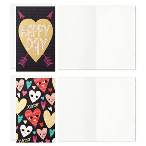 Hallmark Kids Mini Valentines Day Cards Assortment, 18 Classroom Cards with Envelopes (Gold Foil Happy Hearts)