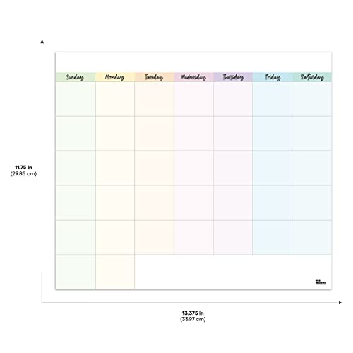 M.C. Squares Reusable Monthly Calendar Whiteboard. Schedule clings to Stainless Steel & Glass (Any Shiny Surface) Included Smudge-Free Wet-Erase Tackie Marker, Made in The USA