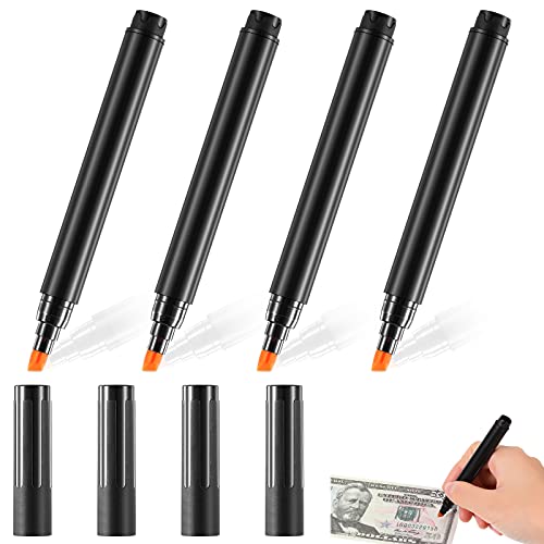 Counterfeit Bill Detector Pen Fake Bill Checker Money Tester Pen Universal Detect False Currency Pen Bills Counterfeit Detector (4 Pieces)