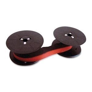 package of three sharp el-2630piii calculator ribbon, black and red, compatible by swartz ink