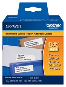 brother genuine dk1201 die-cut standard rolled address labels for ql printers, (dk1201)