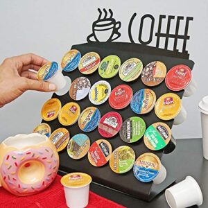 Southern Homewares Countertop K CUP Display Holder Rack Holds 24 Pods Black Metal