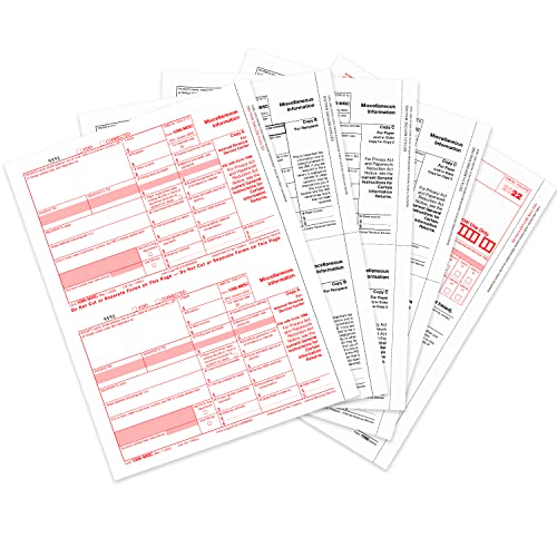 1099 MISC Forms 2022, 4 Part Tax Forms Kit, 25 Vendor Kit of Laser Forms Designed for QuickBooks and Accounting Software