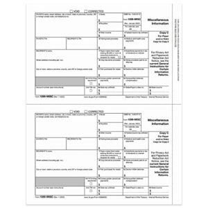 1099 MISC Forms 2022, 4 Part Tax Forms Kit, 25 Vendor Kit of Laser Forms Designed for QuickBooks and Accounting Software