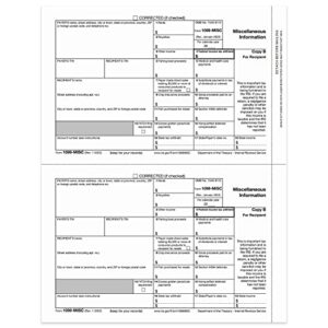 1099 MISC Forms 2022, 4 Part Tax Forms Kit, 25 Vendor Kit of Laser Forms Designed for QuickBooks and Accounting Software