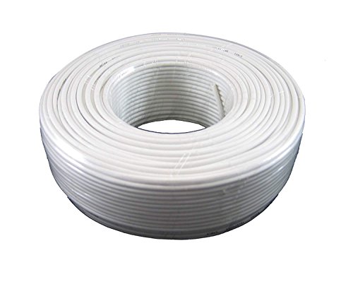 Phone Cable 300ft Rounded White Roll (100m Long) 4x1/0.4 26 AWG Gauge Solid Wire -Round Telephone Cord Line Extension Bulk Rool Reel -compatible with RJ11 4P4C Crimp End Connector Jack - Tupavco TP801