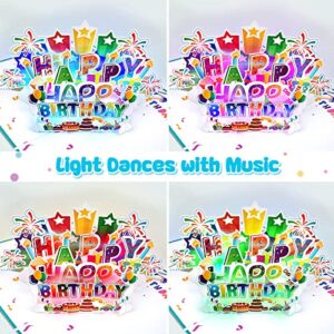 Large Birthday Card, INPHER 3D Pop up Birthday Cards, Light and Music Happy Birthday Card, Musical Birthday Gift Greeting Card for Men, Women, Kids